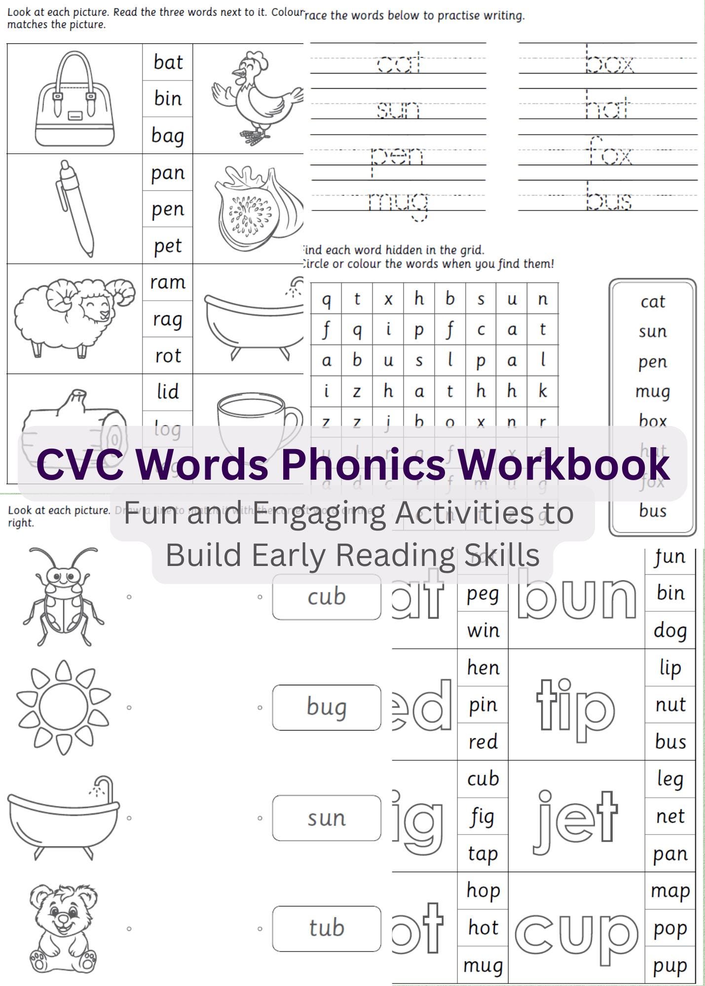 CVC Words Workbook | Fun Phonics Activities | Early Reading Practice ...