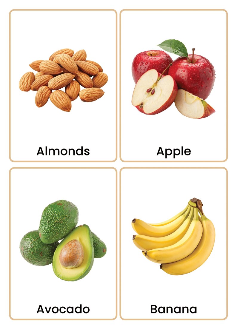 Food & Drink Flashcards for Kids | 84 Realistic Picture Cards | Early ...