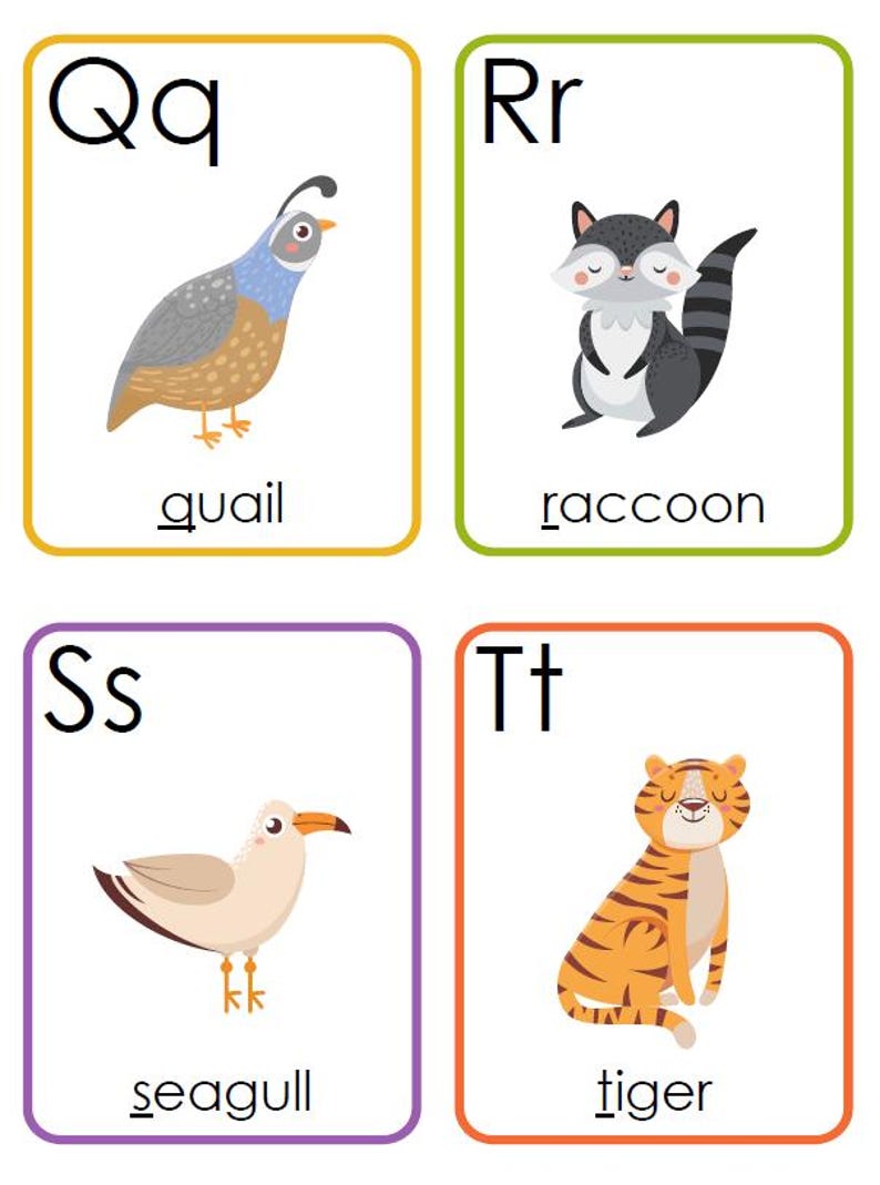 A-Z Animal Flashcards – Printable Alphabet Learning for Kids - Etsy