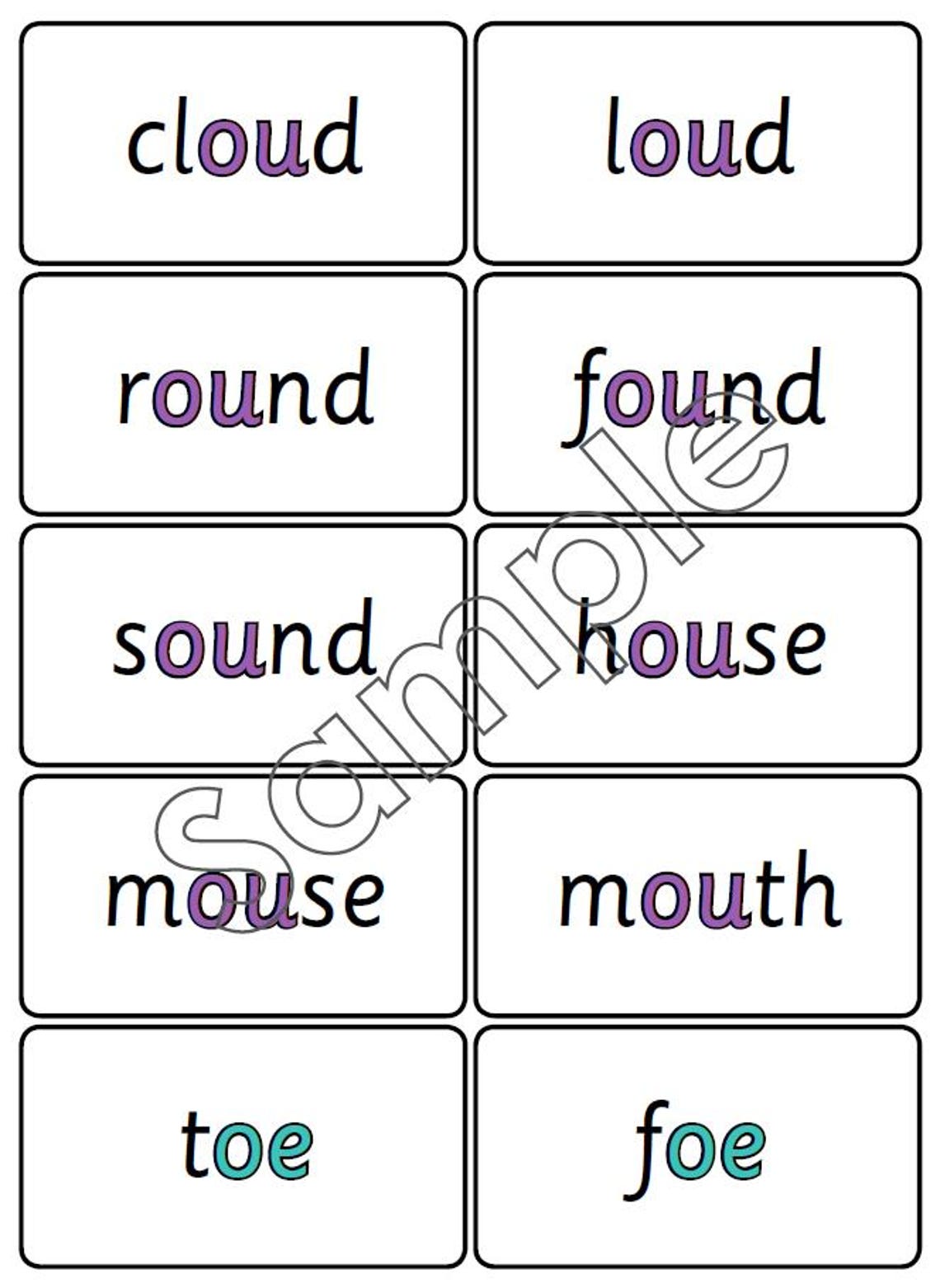 Vowel Digraphs & Diphthongs Flashcards | Phonics Printable | Early ...