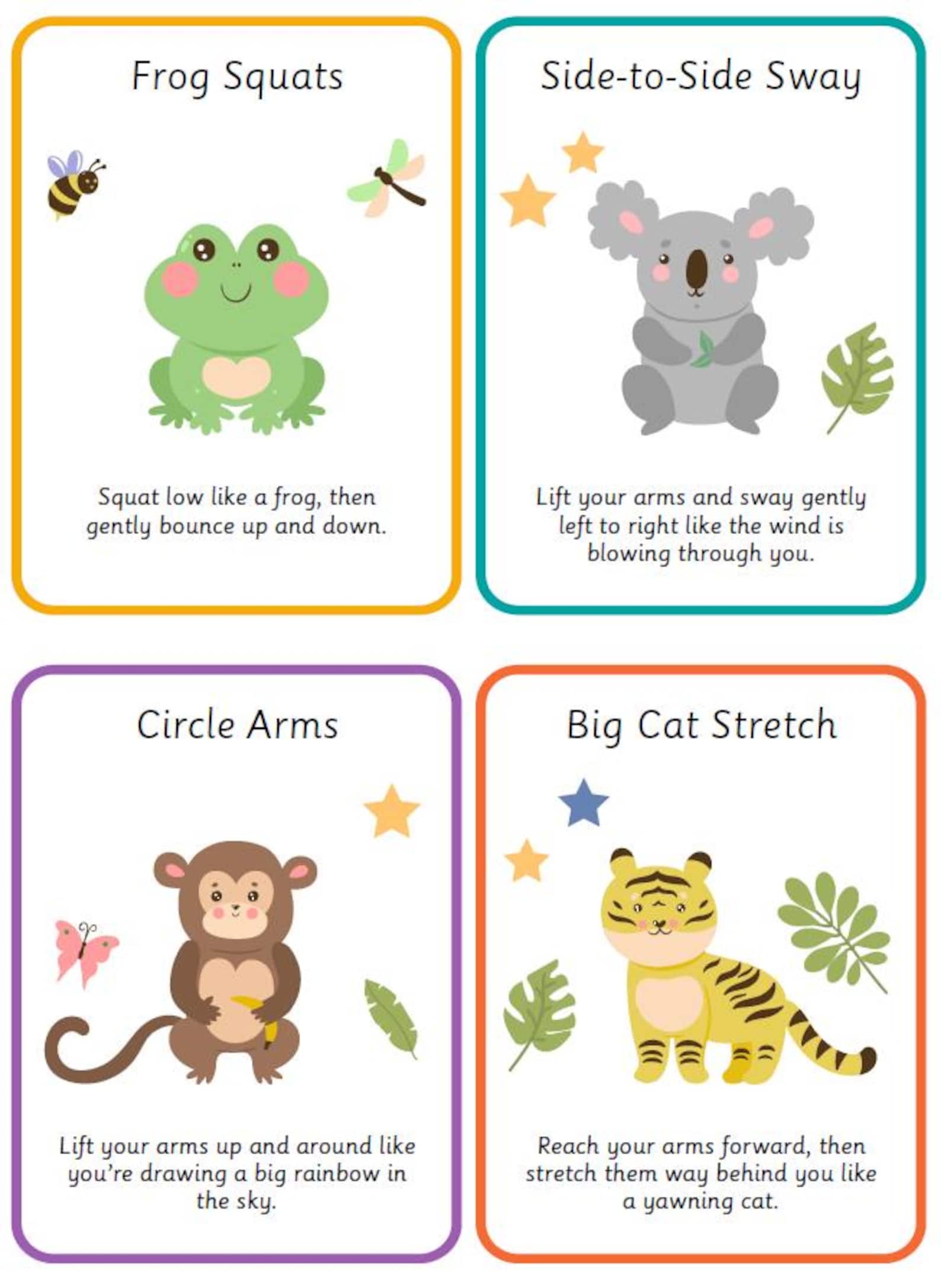 Mindfulness and Movement Cards for Kids – 60 Calm Animal-themed ...