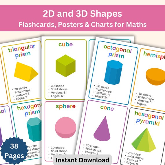 3d Shapes Flashcards Printable