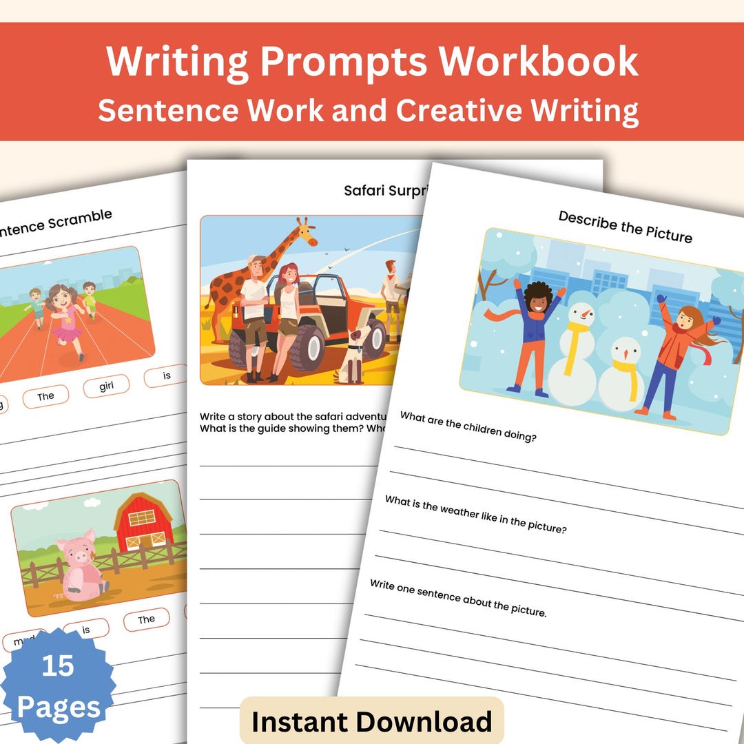 Writing Prompts for Kids Aged 5-7 | Sentence Scrambles, Picture Prompts ...