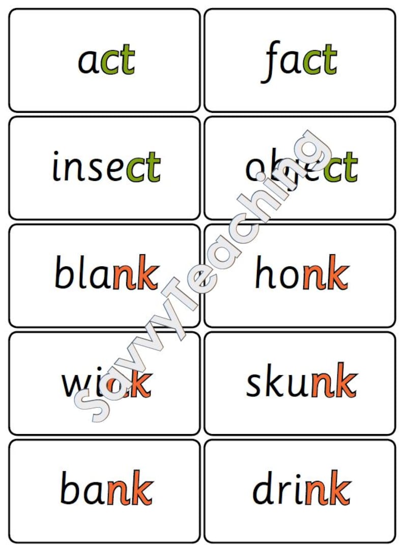 Ending Blends Flashcards | 117 Phonics Words | Colour-coded Printable ...