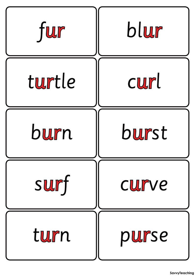 R-controlled Vowel Flashcards | Bossy R Word Cards Ar Er Ir or Ur ...