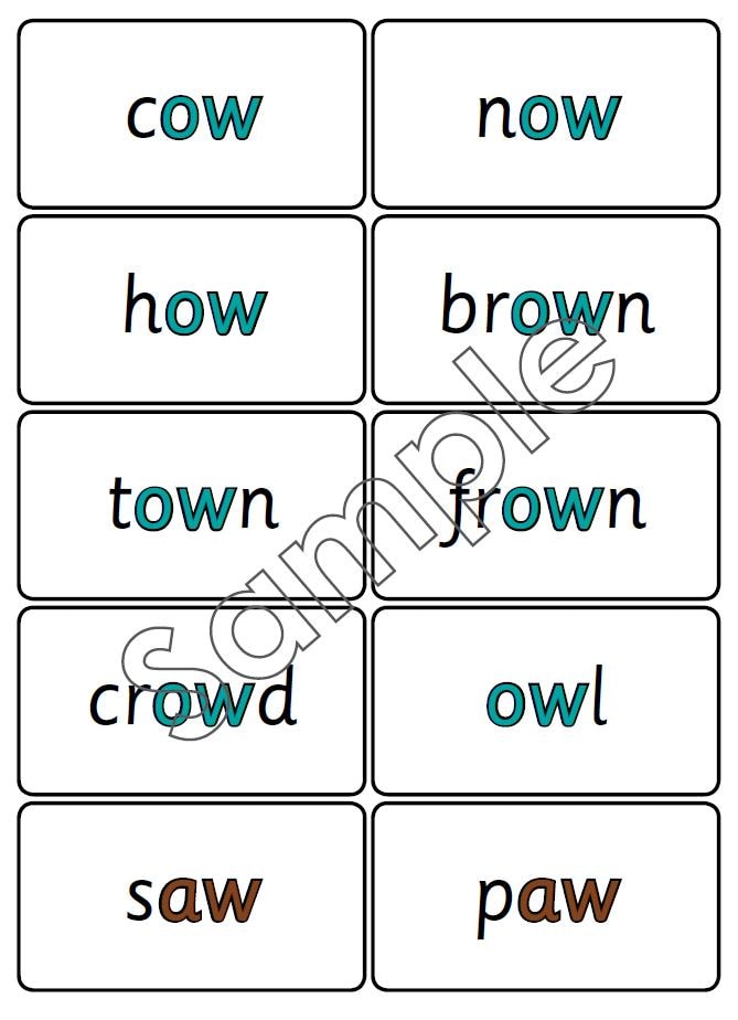 Vowel Digraphs & Diphthongs Flashcards | Phonics Printable | Early ...