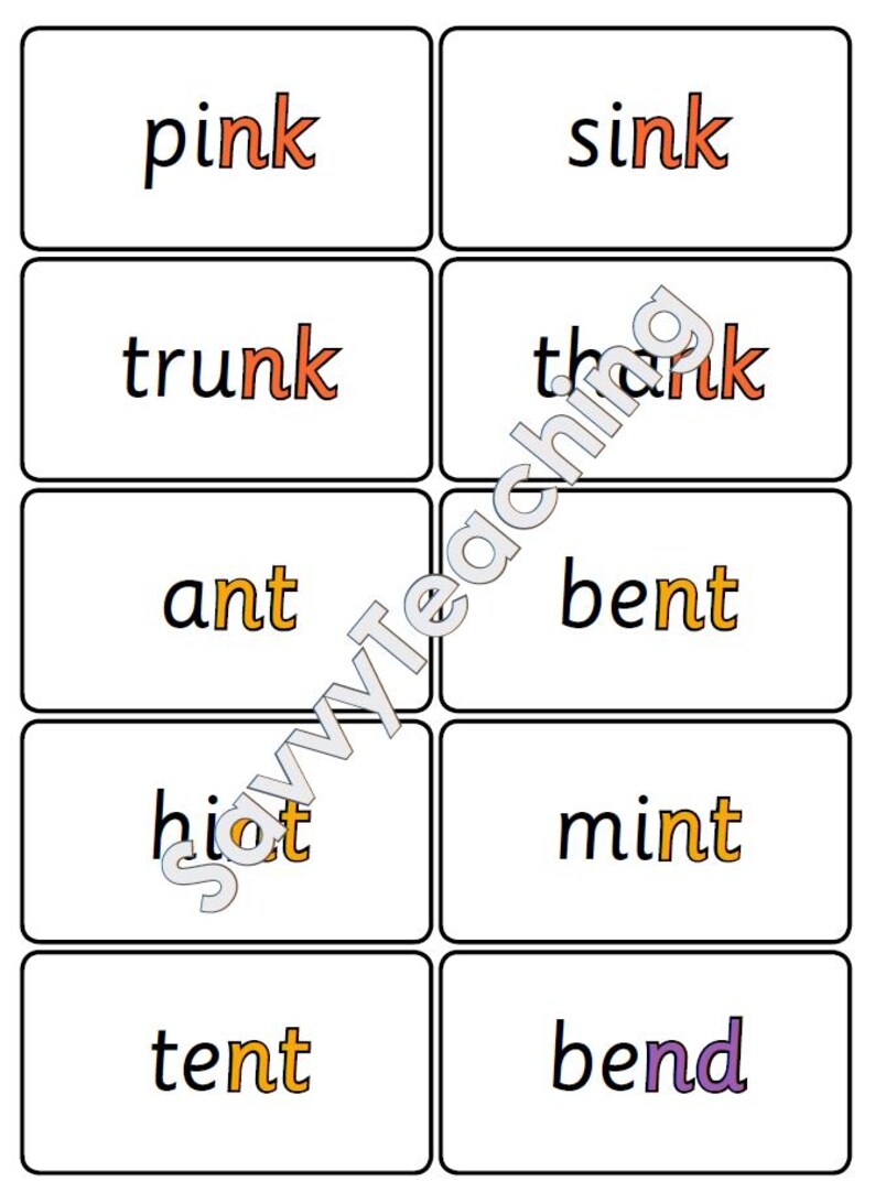 Ending Blends Flashcards | 117 Phonics Words | Colour-coded Printable ...
