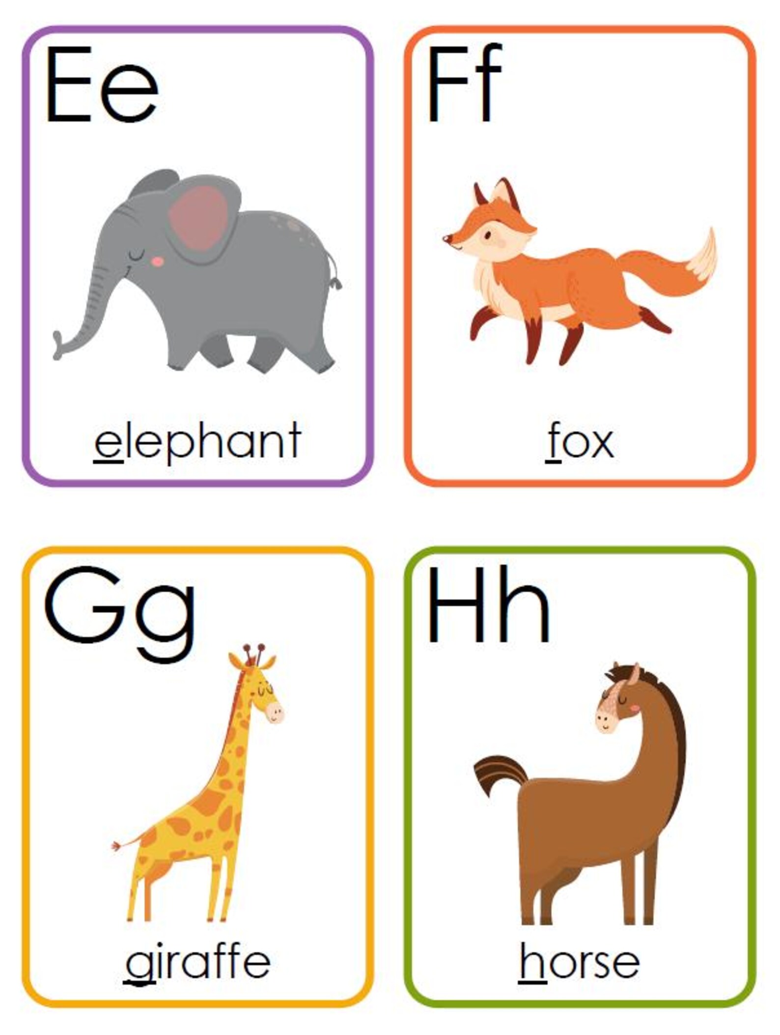 A-Z Animal Flashcards – Printable Alphabet Learning for Kids - Etsy