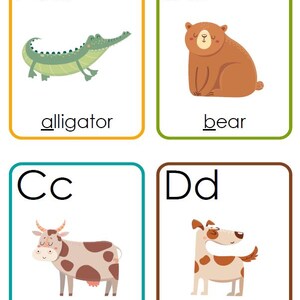 A-Z Animal Flashcards – Printable Alphabet Learning for Kids - Etsy