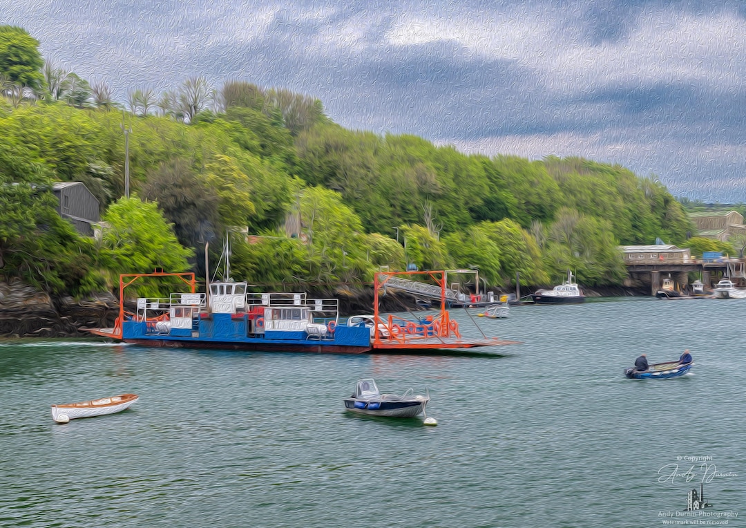 River Fowey Ferry Print: Cornwall Coastal Landscape Photography Wall ...