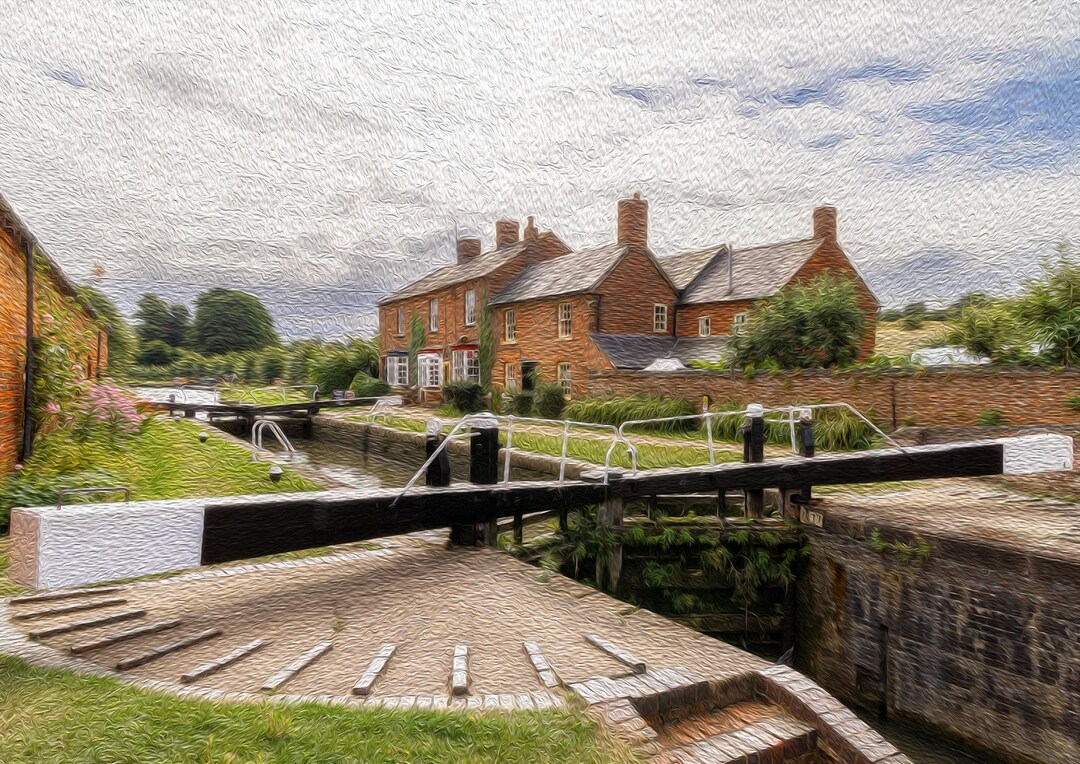 Braunston Top Lock Photo Print: Canal Photography Wall Art With Oil ...