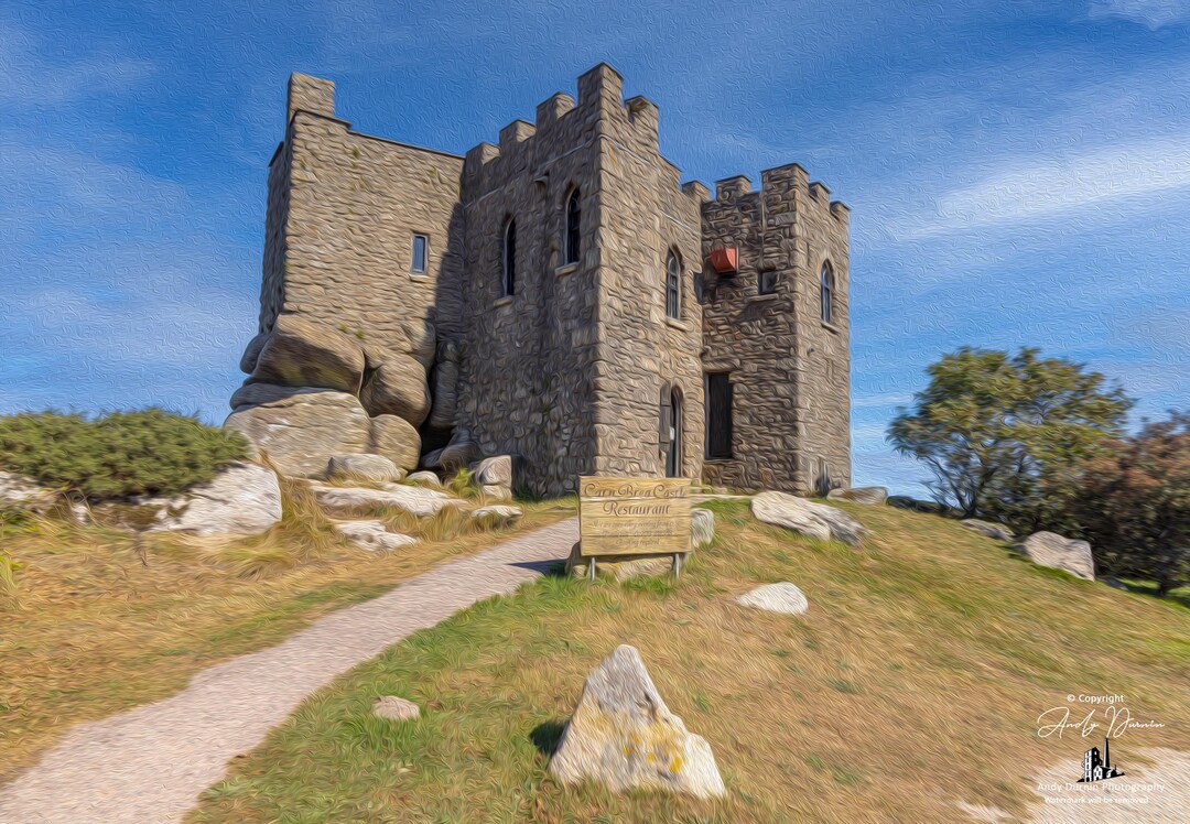 Carn Brea Castle: Gothic Castle, Oil Painting Effect Photographic Wall ...