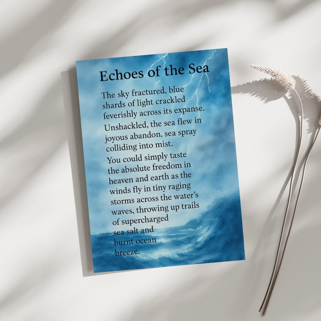 Stormy Ocean Poem Print: Dramatic Coastal Wall Art - Etsy