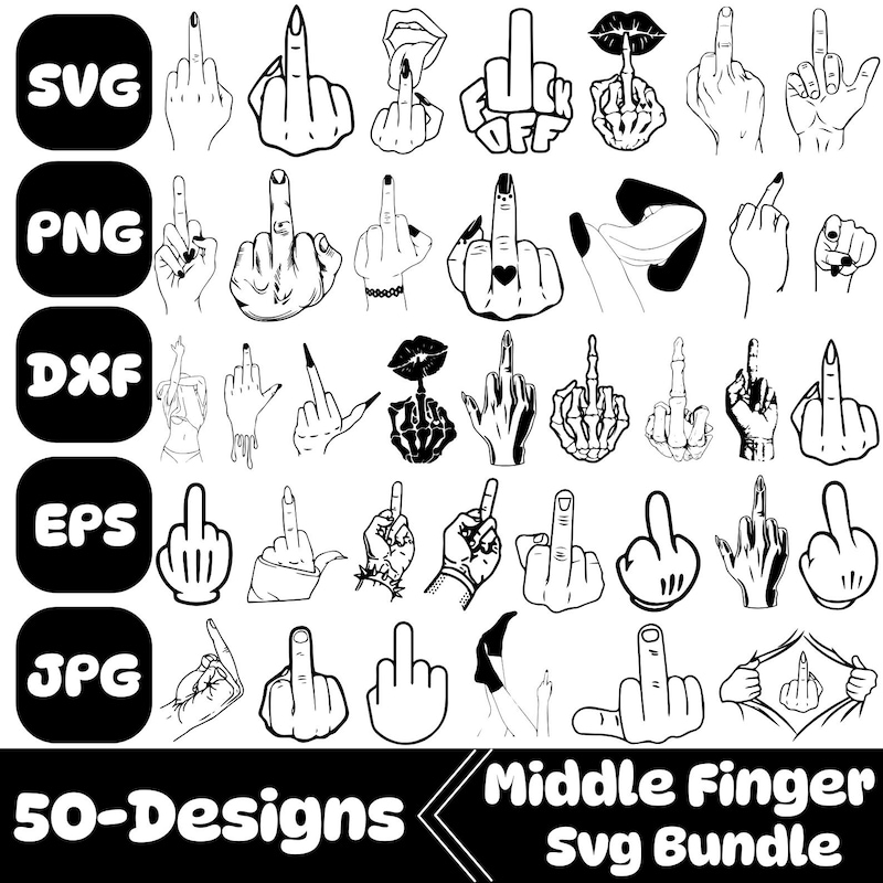Middle Finger Svg - Etsy