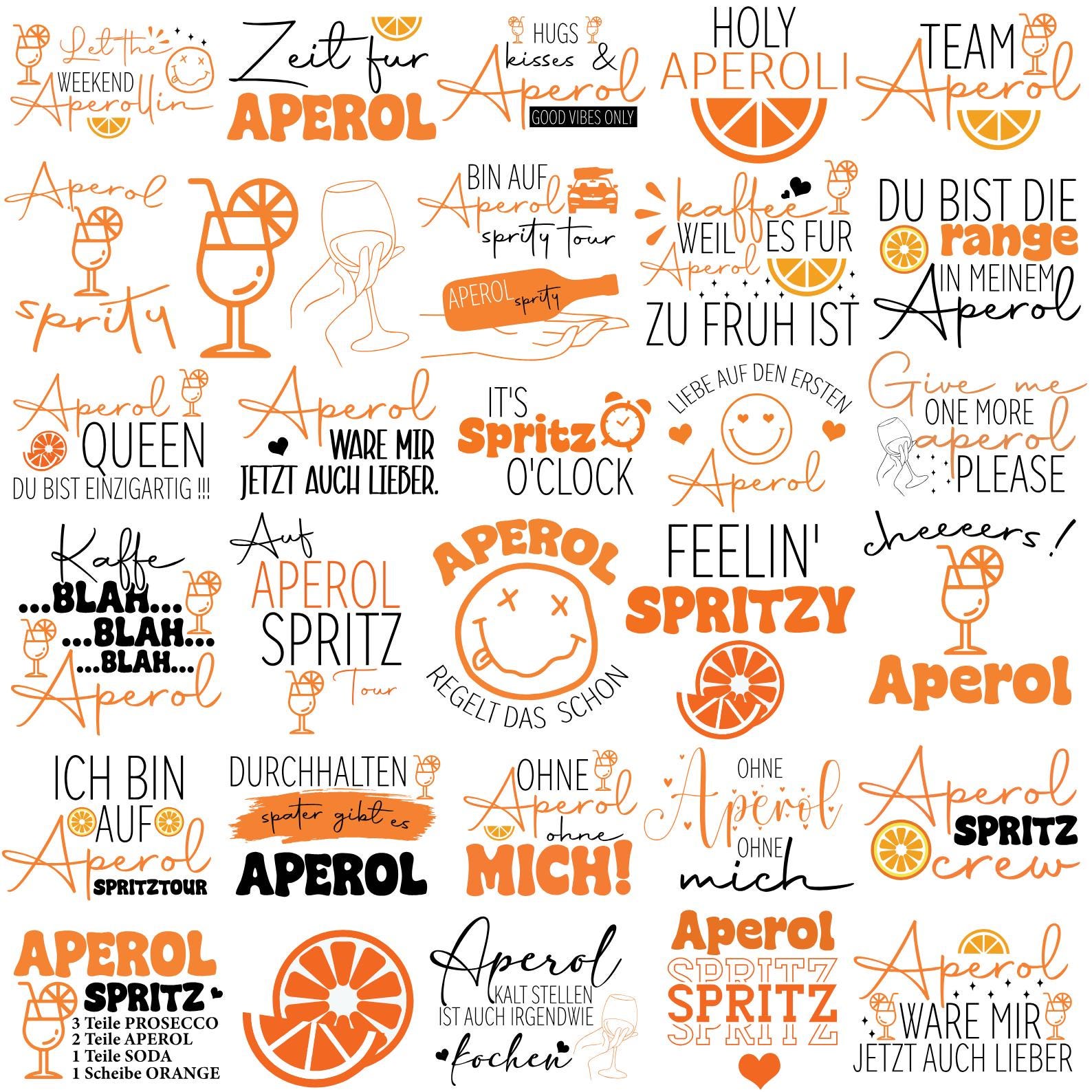German Aperol Svg Bundle, Alcohol Svg, Aperol Jaunt Svg, Holy Aperoli ...