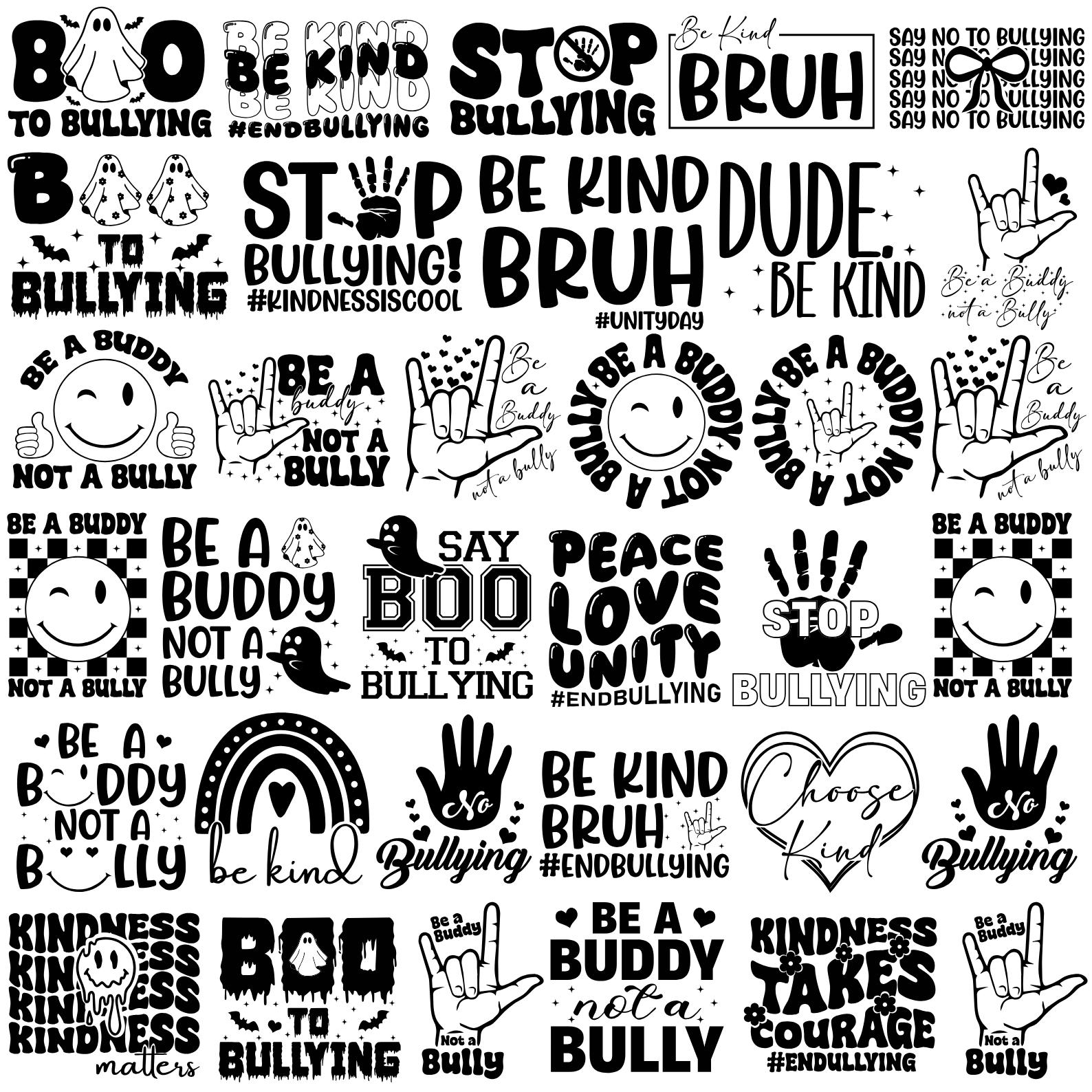 Anti Bullying Svg Bundle, Be Kind Svg, Kindness Svg, Stop Bullying, End ...