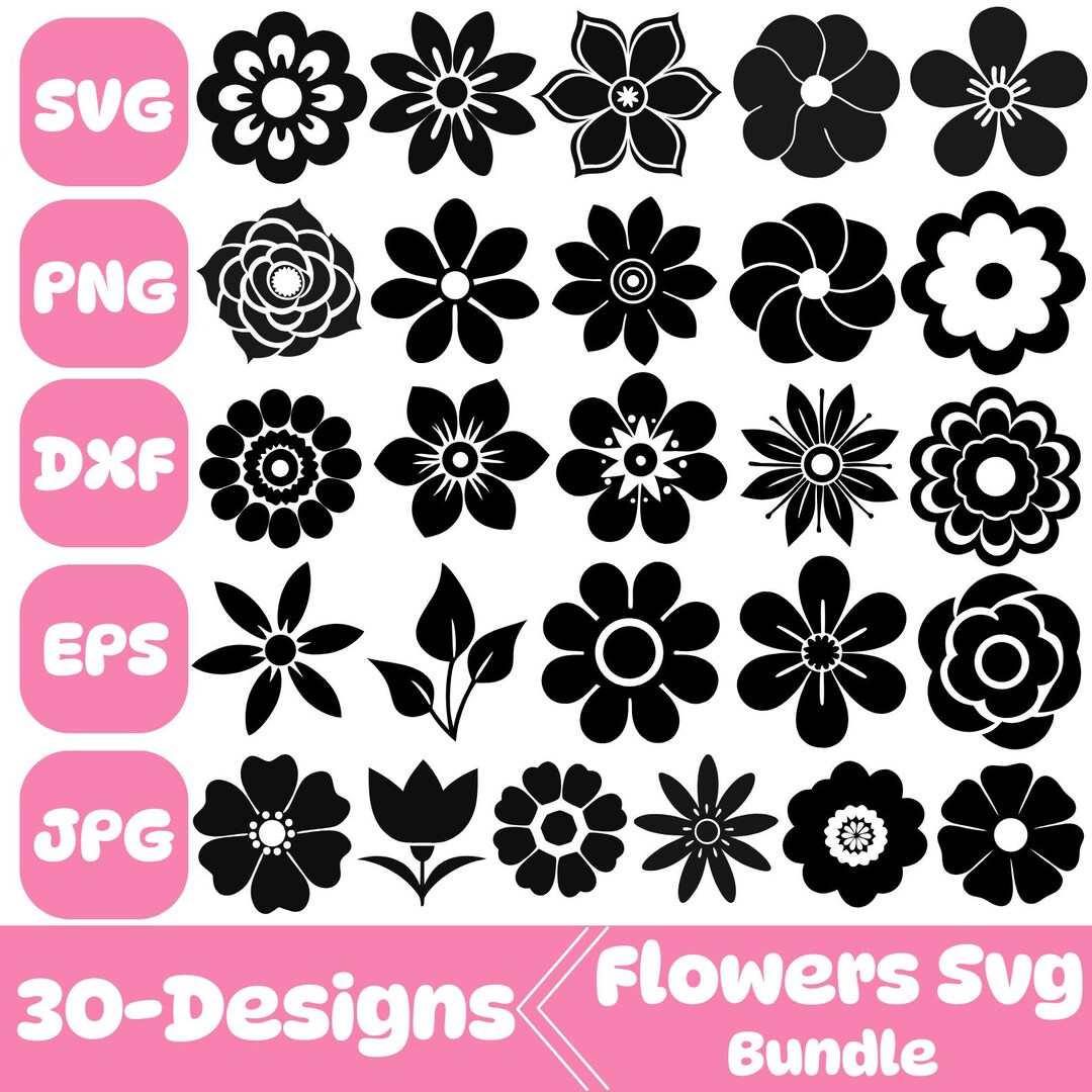 Flower SVG Bundle: Spring Floral Cut Files for Cricut - Etsy