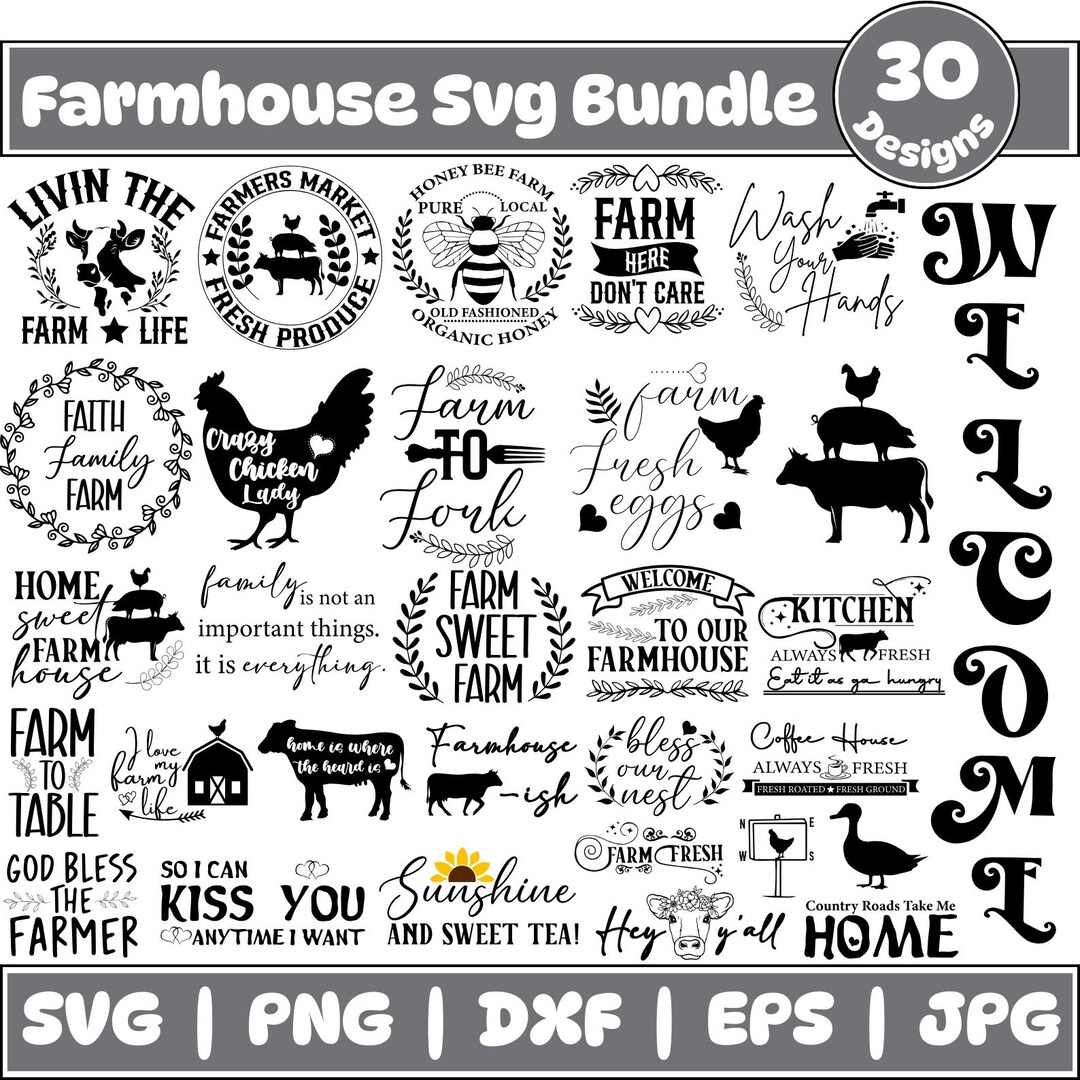 Farmhouse Svg Bundle, Farm Life Svg, Farmer Svg, Farm Sayings Svg ...