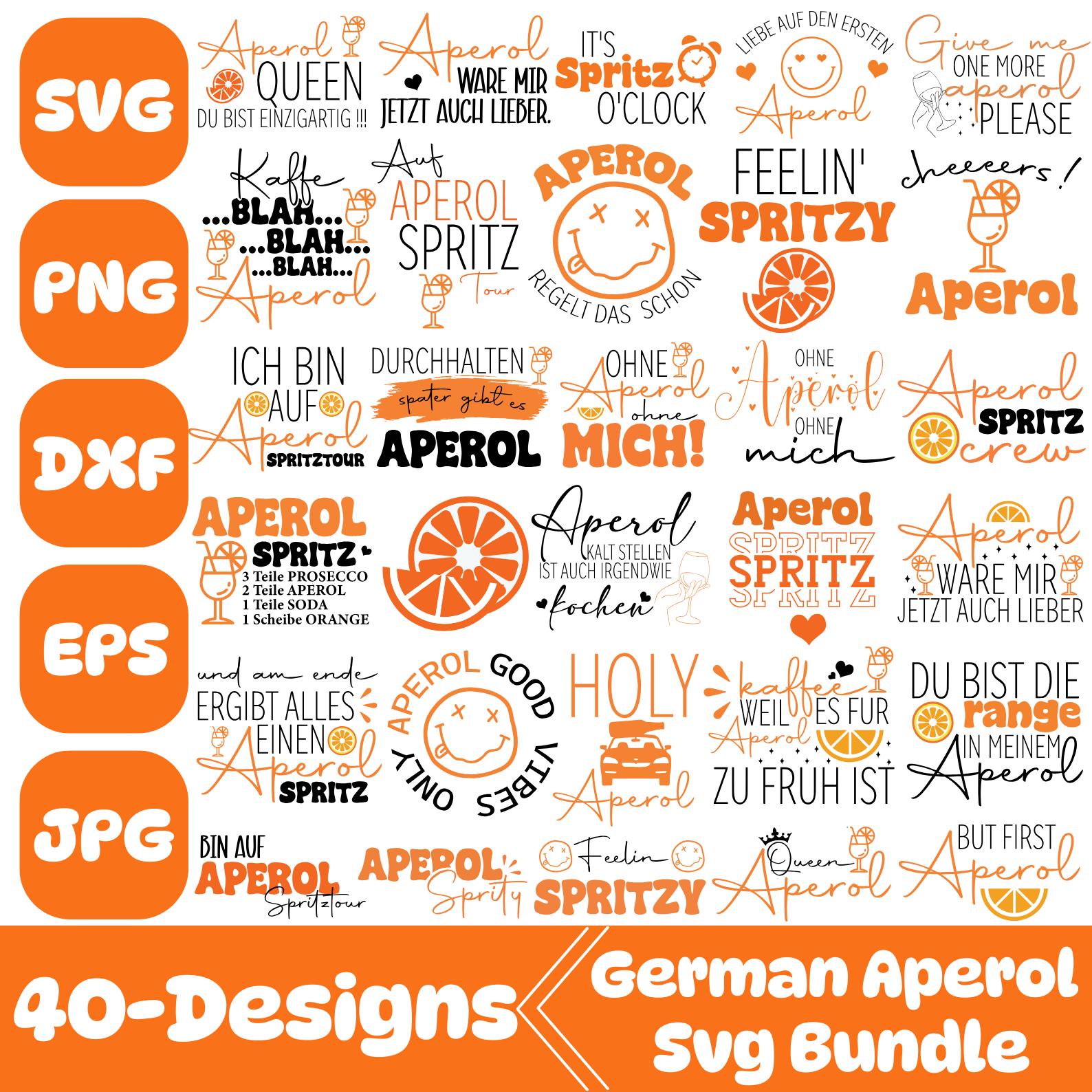 German Aperol Svg Bundle, Alcohol Svg, Aperol Jaunt Svg, Holy Aperoli ...