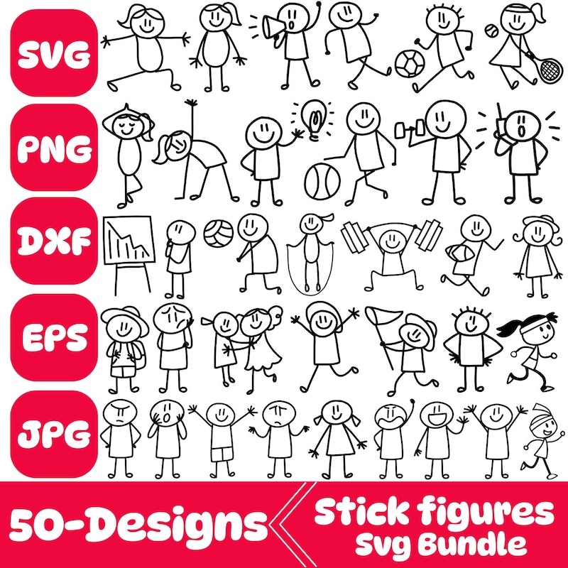 Stick Figures Svg - Etsy