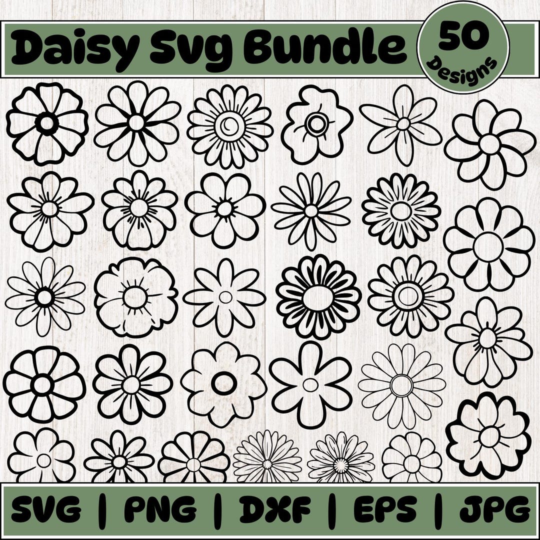 Daisy Svg Bundle, Simple Daisy Svg, Daisy Svg, Daisy Flower Svg Designs ...