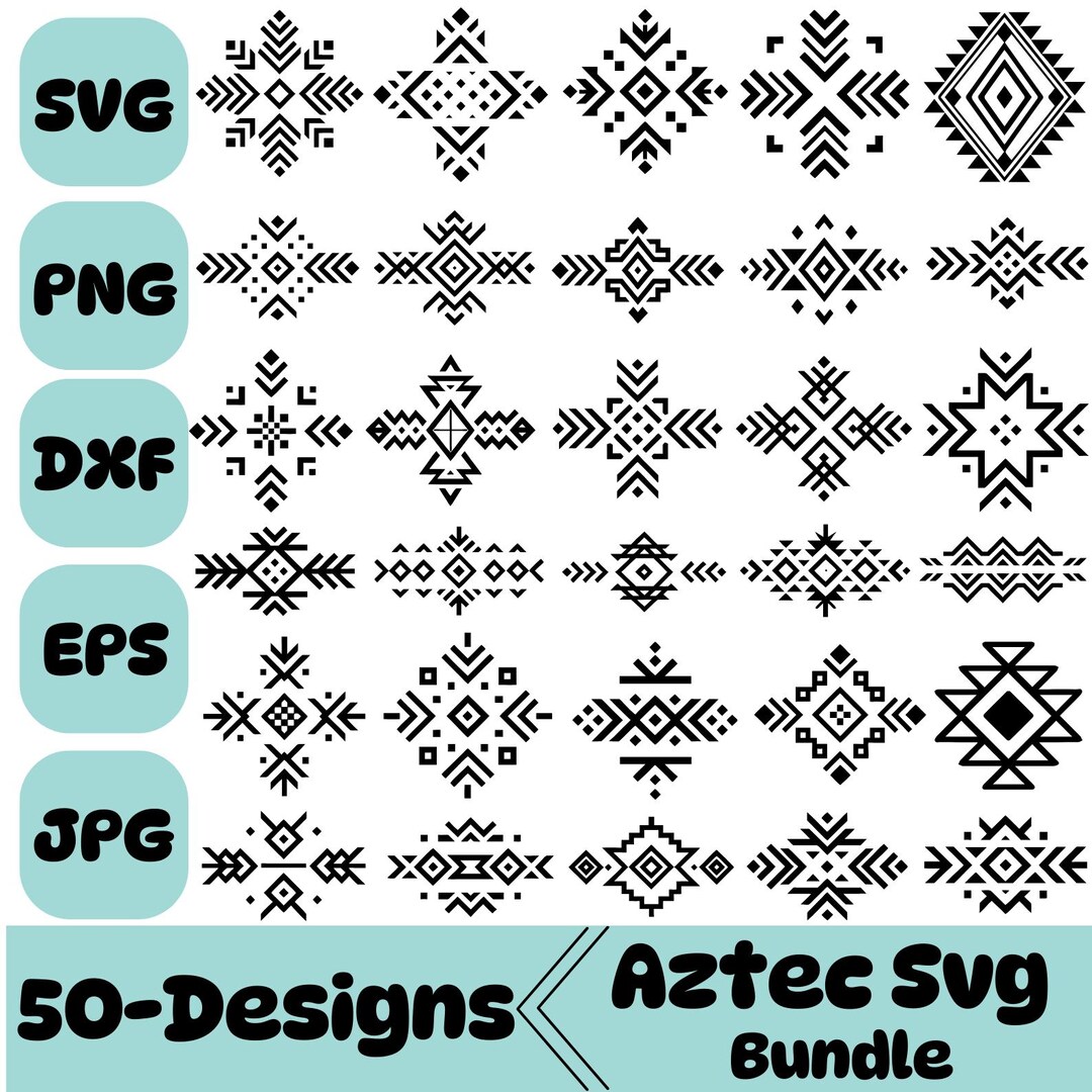 Aztec Svg Bundle, Southwestern Elements Svg, Tribal Pattern Svg, Aztec ...