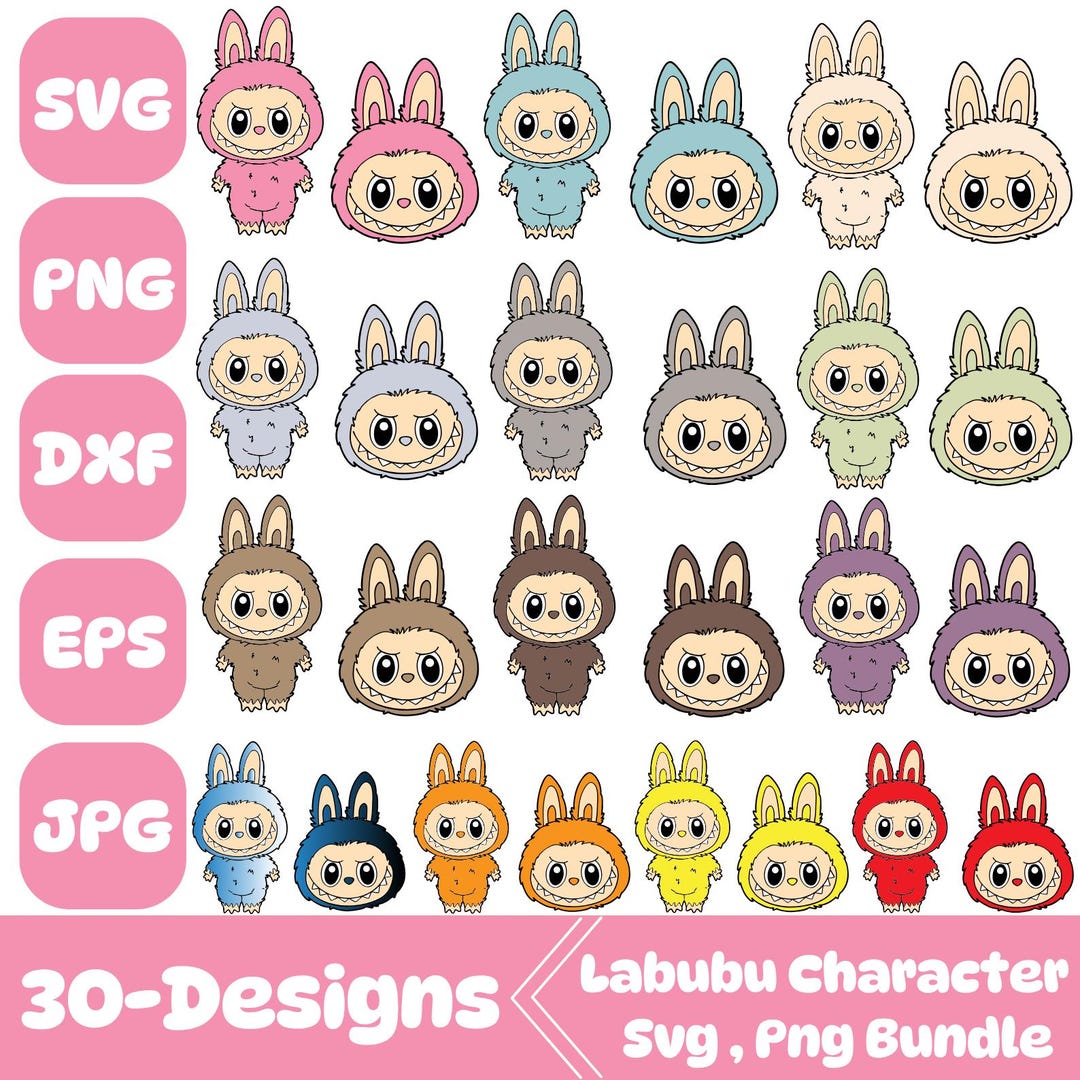 Labubu Designs Svg Png Bundle, Svg, Labubu Png Svg, Vector Digital File ...