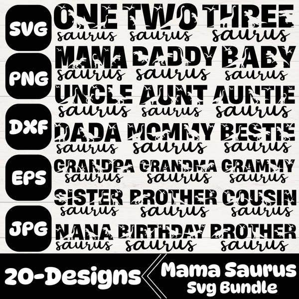 Family Saurus Svg - Etsy