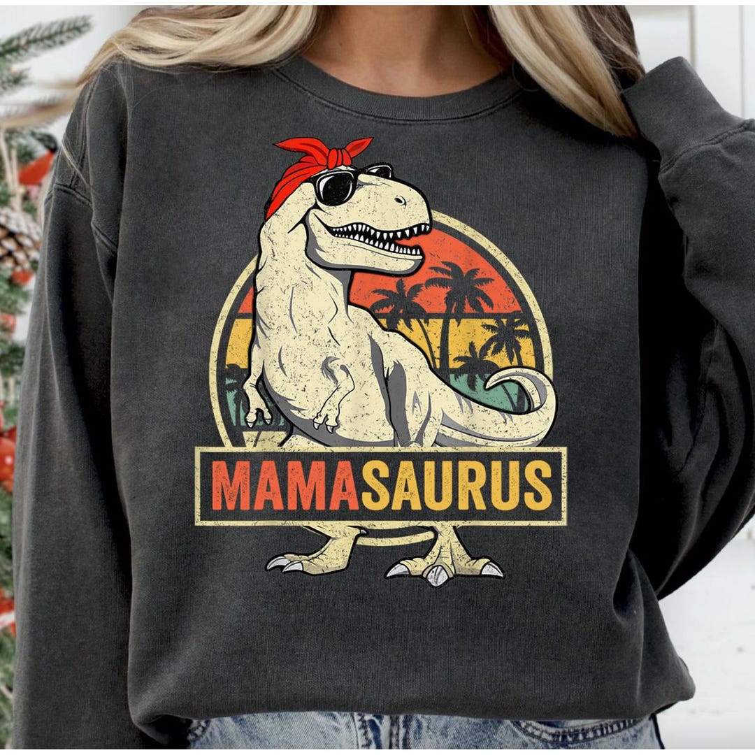 Hilarious Retro Mamasaurus T-rex Dinosaur, Mama Saurus Family Matching ...