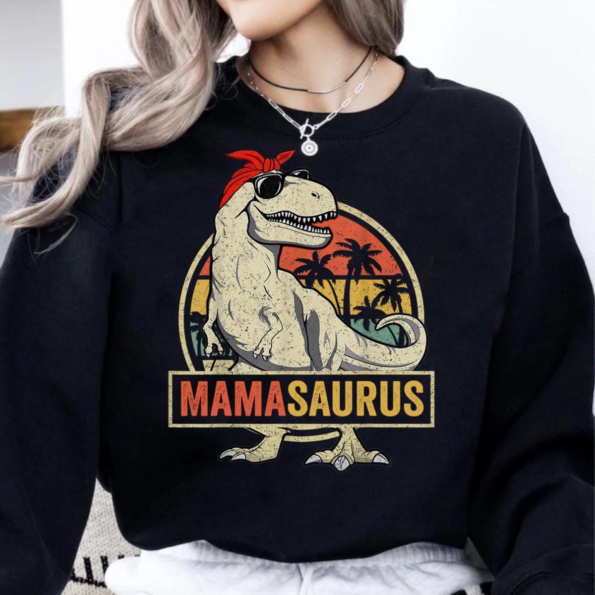 Hilarious Retro Mamasaurus T-rex Dinosaur, Mama Saurus Family Matching ...