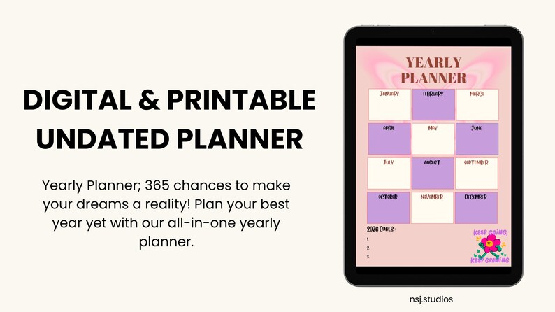 Digital and Printable Undated Planner - Etsy