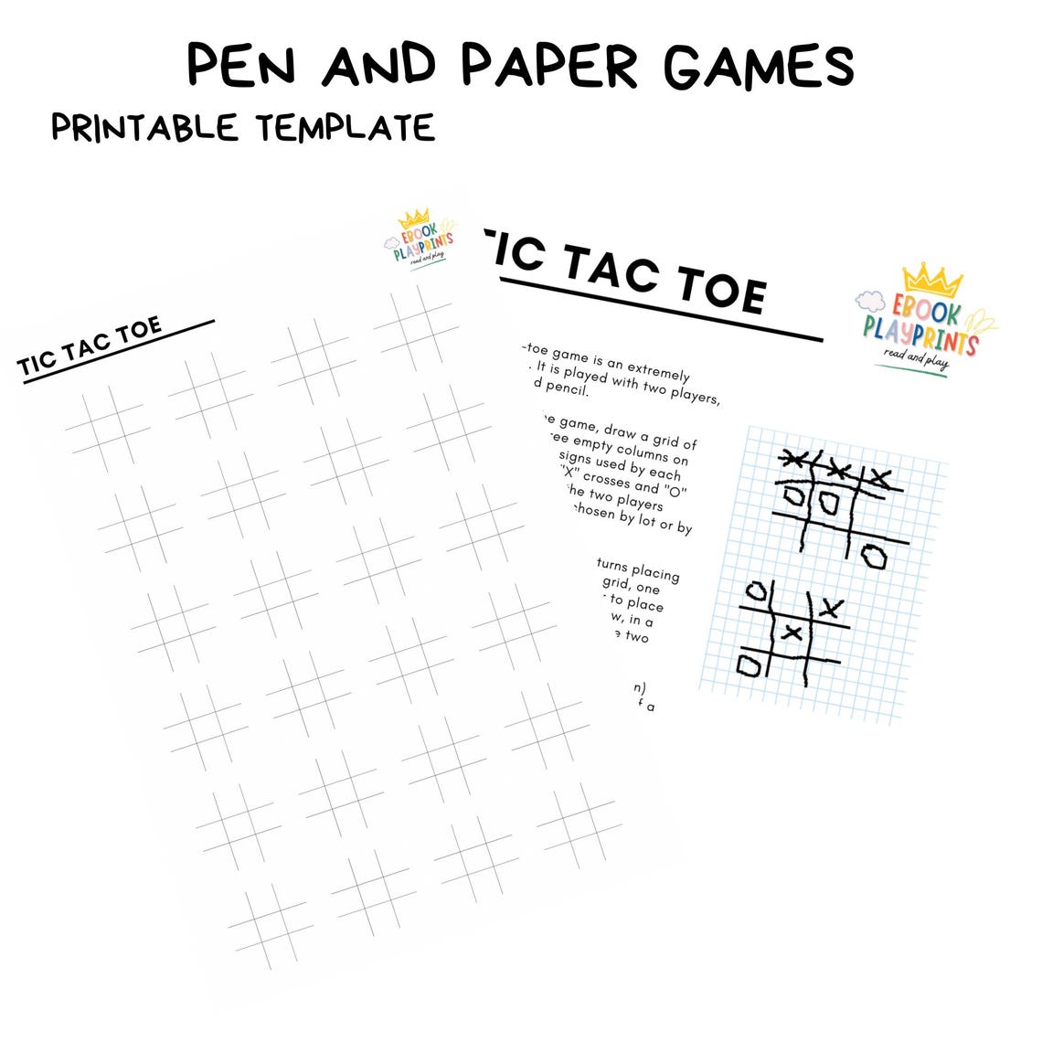 Printable Tic-tac-toe Game: Classic Pen & Paper Fun (PDF Download A4 ...