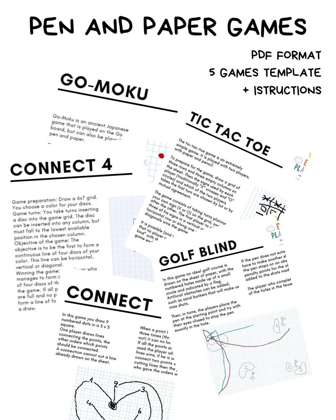 Pen & Paper Games MEGAPACK: 15 Classic Family Games (printable PDF ...