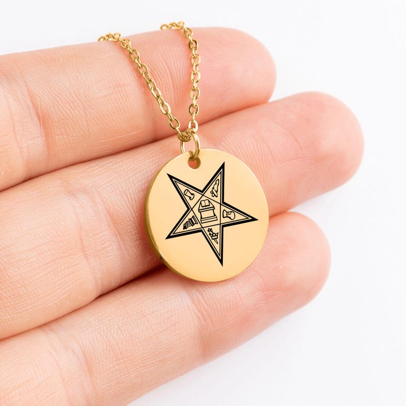 Custom Engraved OES Necklace, Eastern Star Pendant, Personalized ...