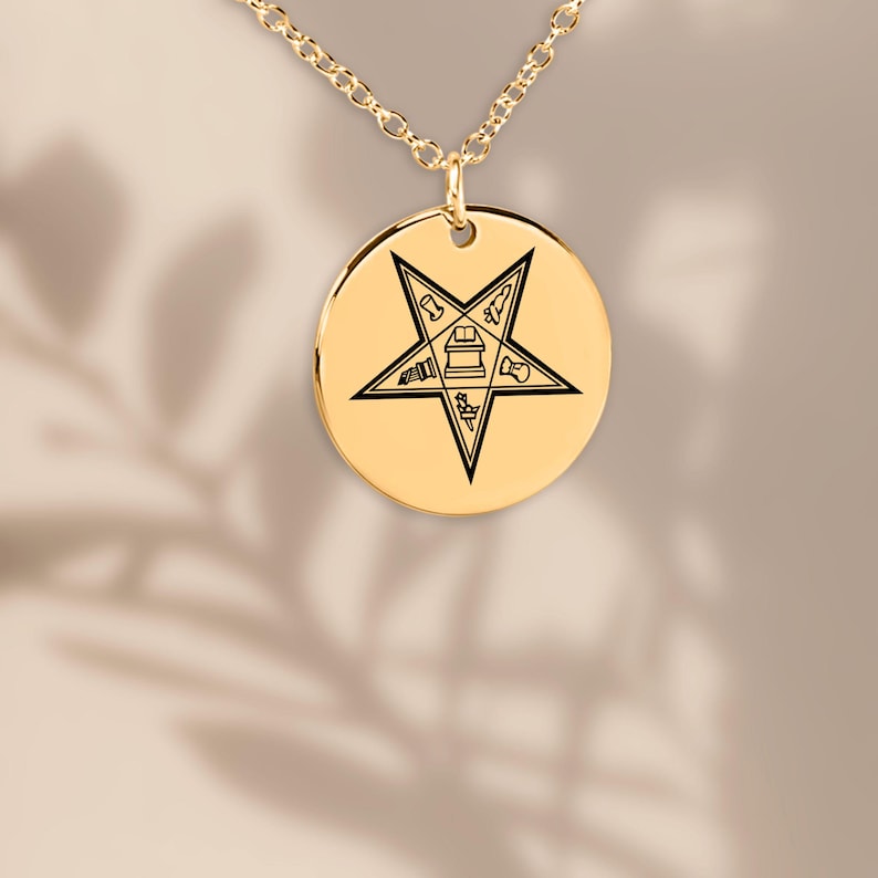 Custom Engraved OES Necklace, Eastern Star Pendant, Personalized ...