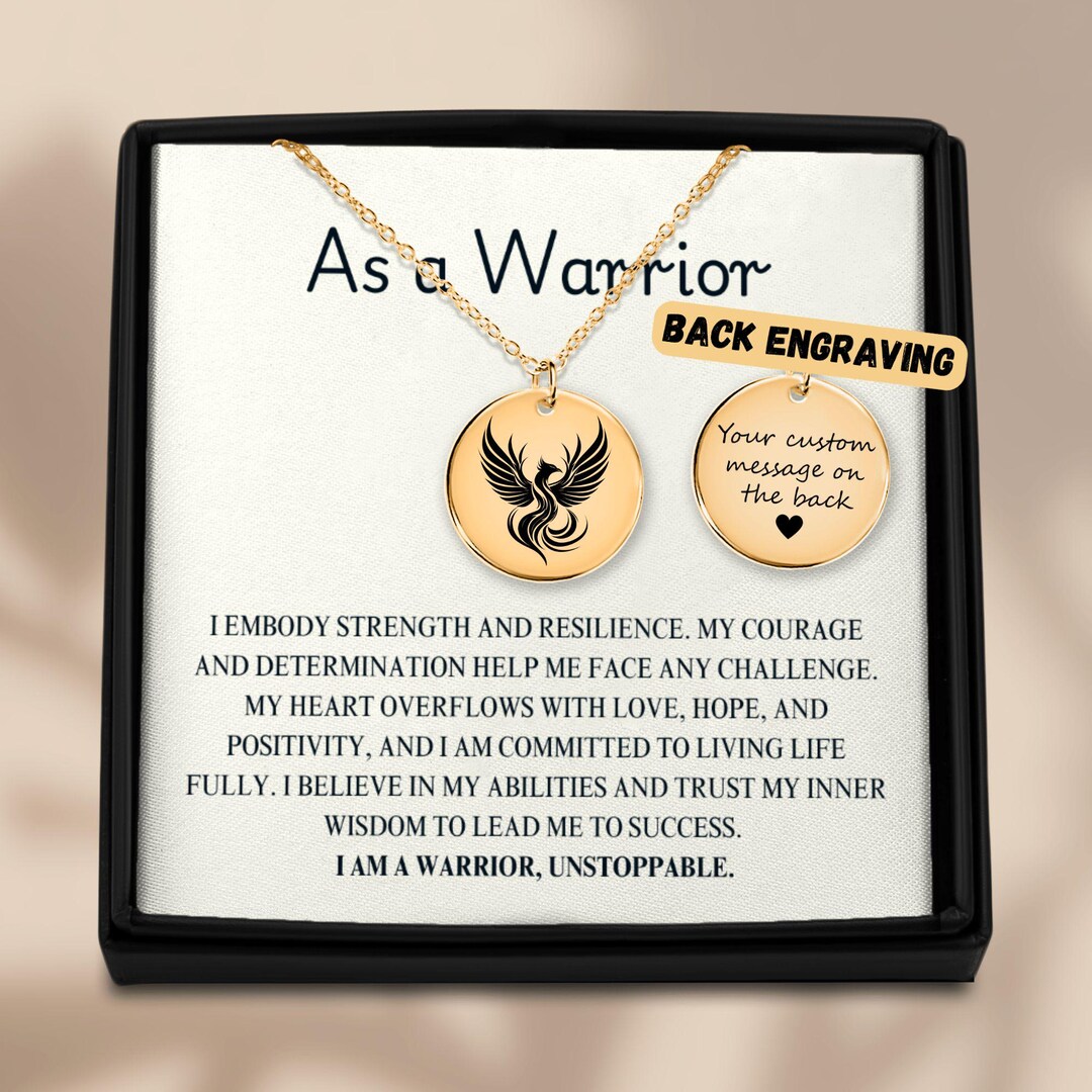 Personalized Warrior Necklace, Strength Pendant, Encouragement Gifts ...