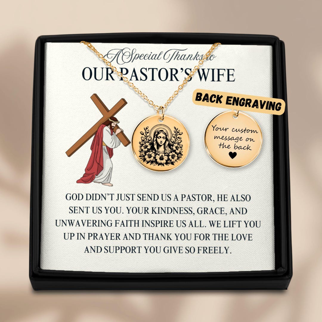 Pastor’s Wife Necklace, Meaningful Gift for First Lady, Custom Engraved ...