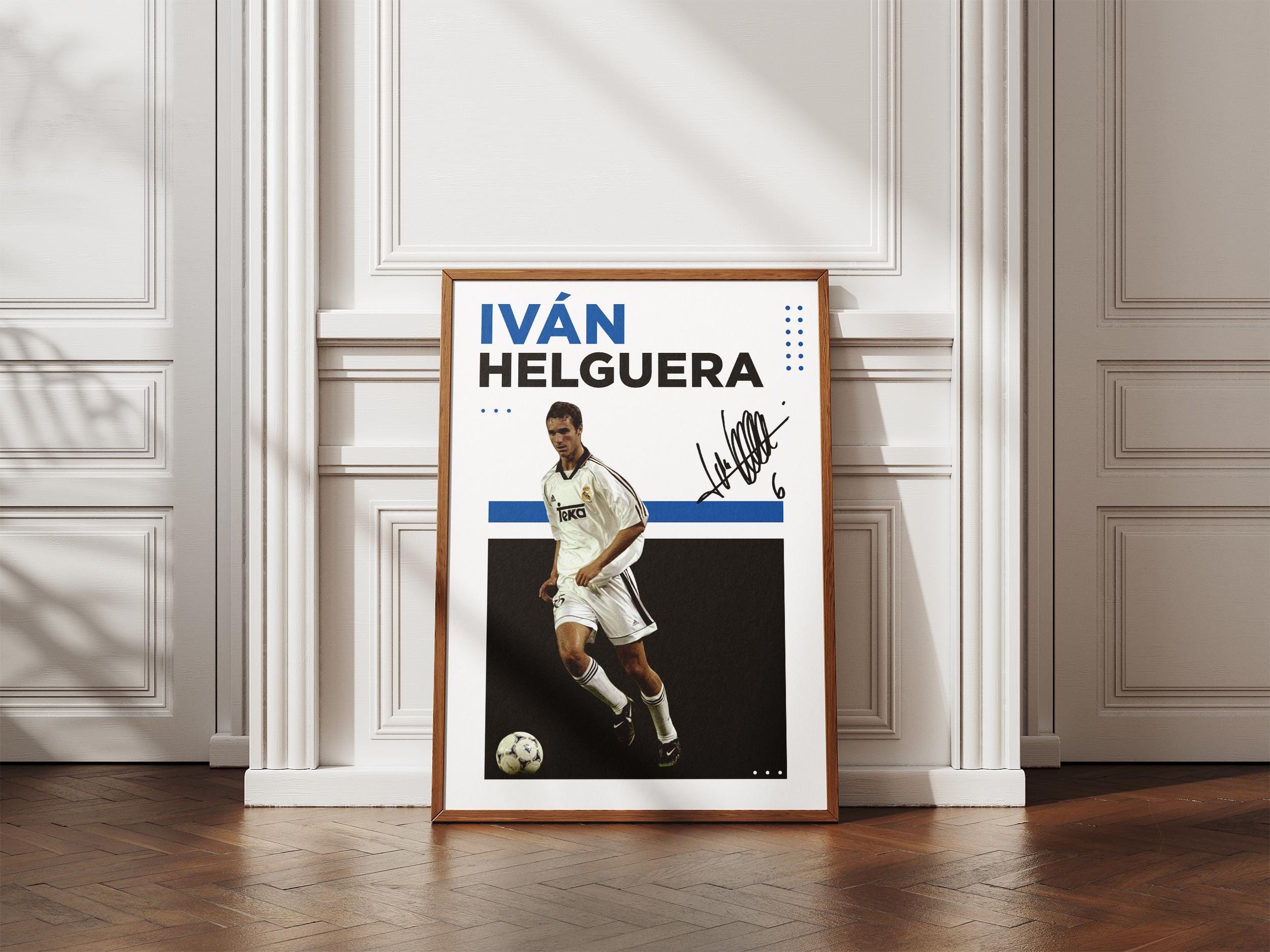 Iván Helguera Real Madrid Poster, Digital Football Wall Art, Galacticos ...