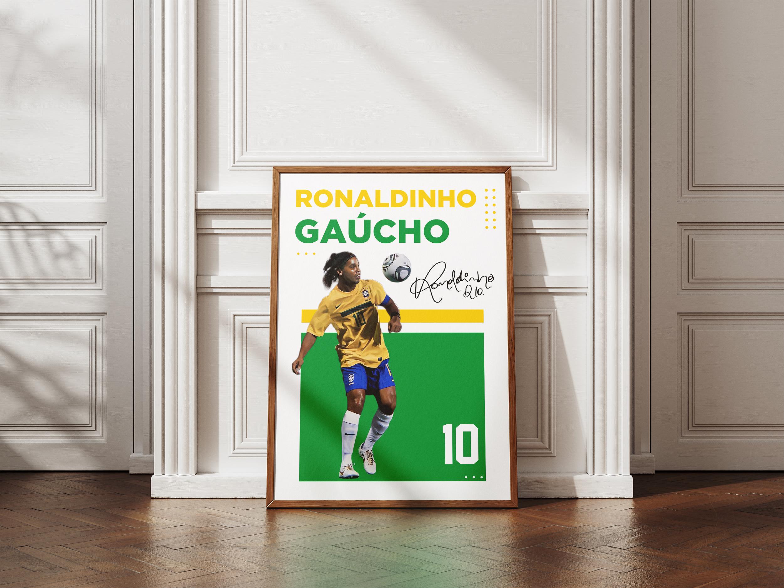 Ronaldinho Digital Wall Art Poster Brazil No.10 | Printable Football ...
