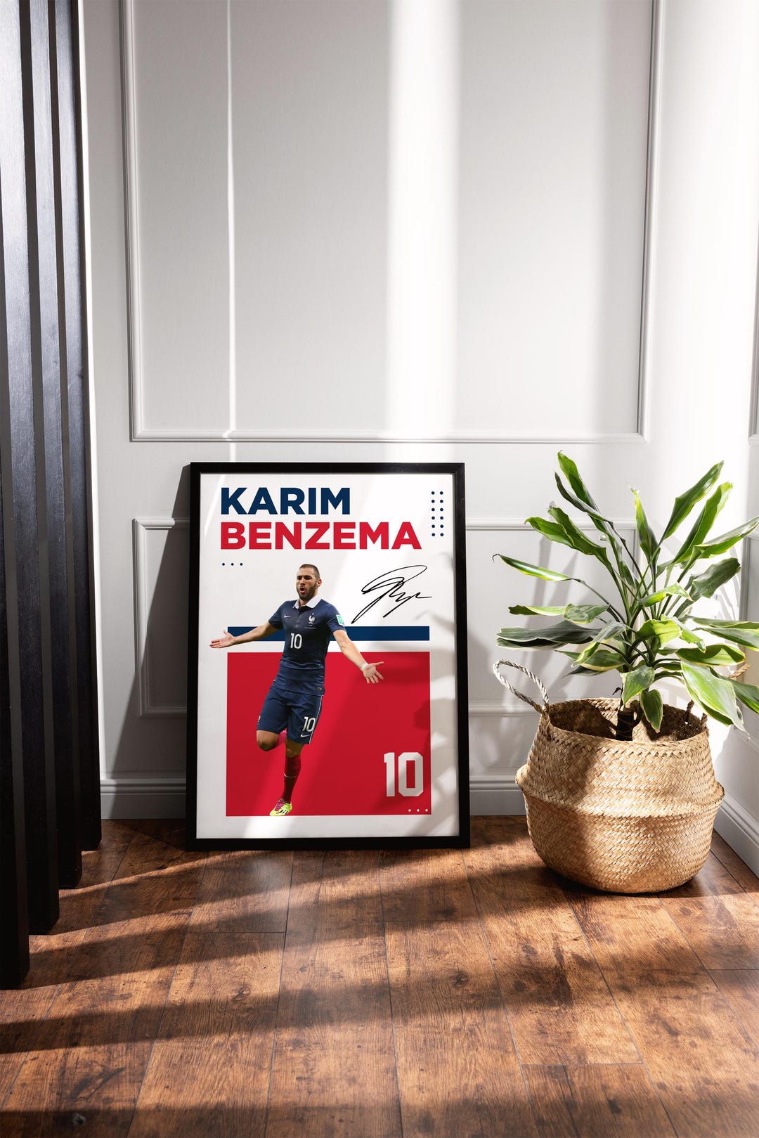 Karim Benzema Digital Wall Art, Real Madrid France Soccer Star Poster ...