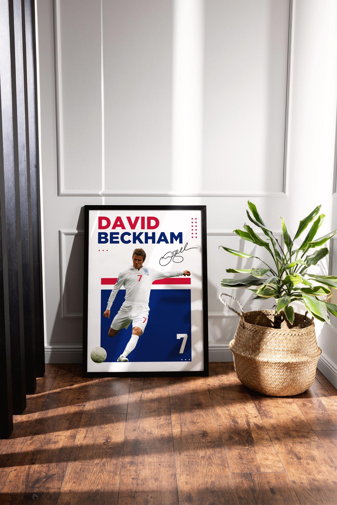 David Beckham England Digital Football Poster, Soccer Wall Art Print ...