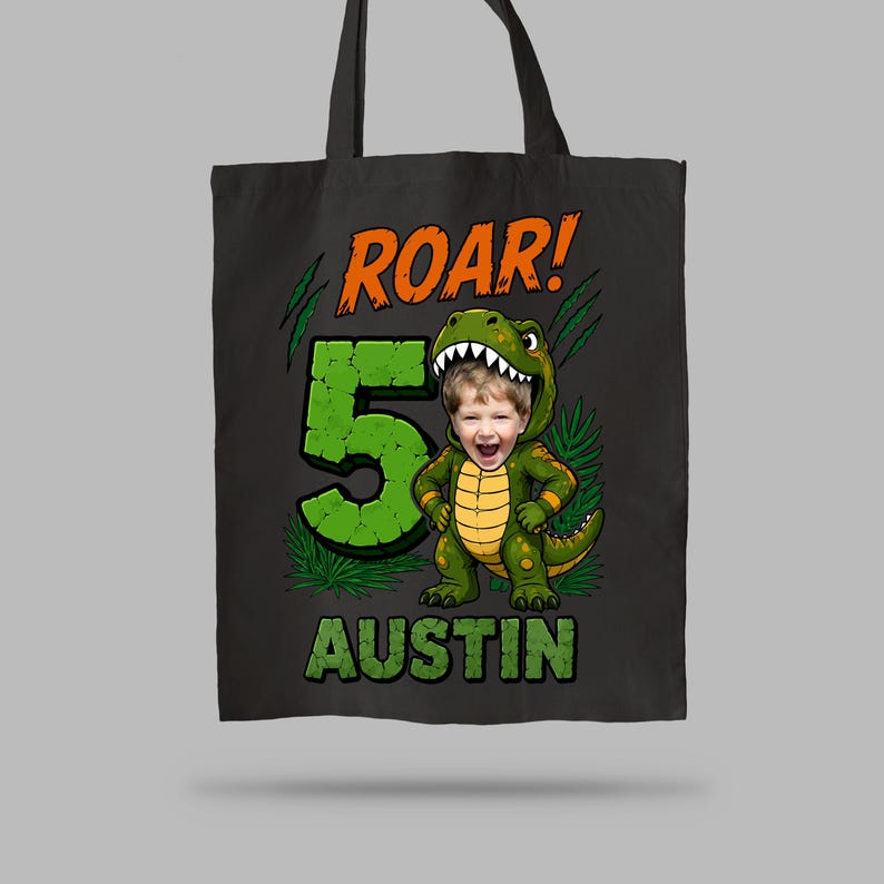 Custom T-rex Birthday PNG, Personalized Dinosaur Photo Shirt Design ...