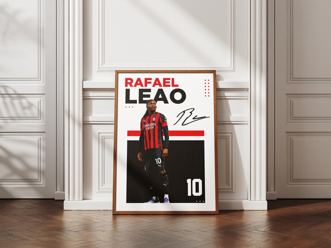 Rafael Leão Digital Wall Art Poster | Portugal Soccer Printable | AC ...