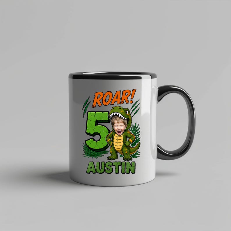 Custom T-rex Birthday PNG, Personalized Dinosaur Photo Shirt Design ...
