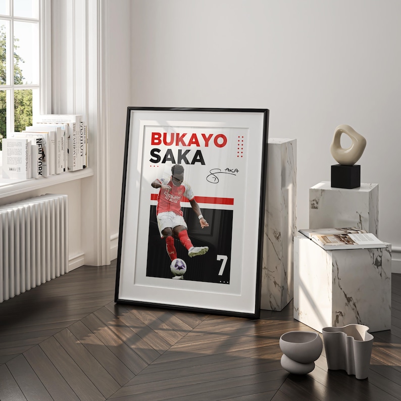 Bukayo Saka Digital Wall Art, Arsenal Inspired Football Poster, Saka ...