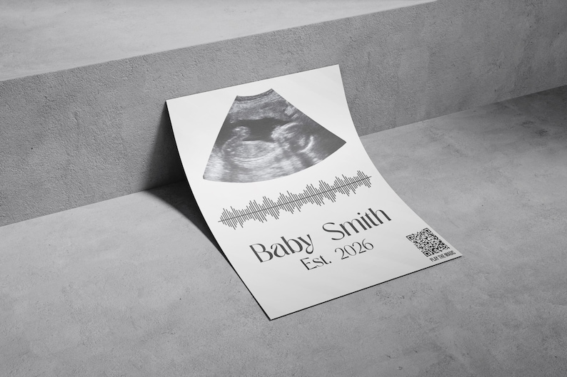 Digital Ultrasound Art With Heartbeat Soundwave | Personalized Baby ...