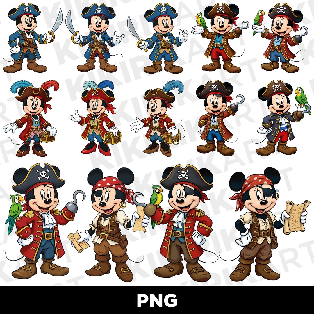 Pirate Mickey Minnie PNG Bundle, Disney Cruise Ship PNG, Pirate Mickey ...