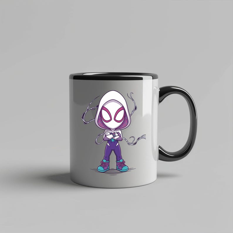 Spider Gwen SVG Clipart, Ghost Spider Chibi PNG, Superhero Birthday ...