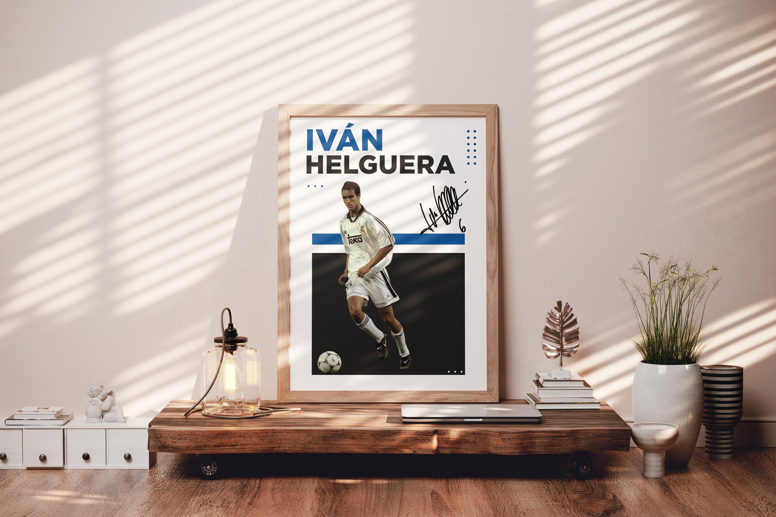 Iván Helguera Real Madrid Poster, Digital Football Wall Art, Galacticos ...