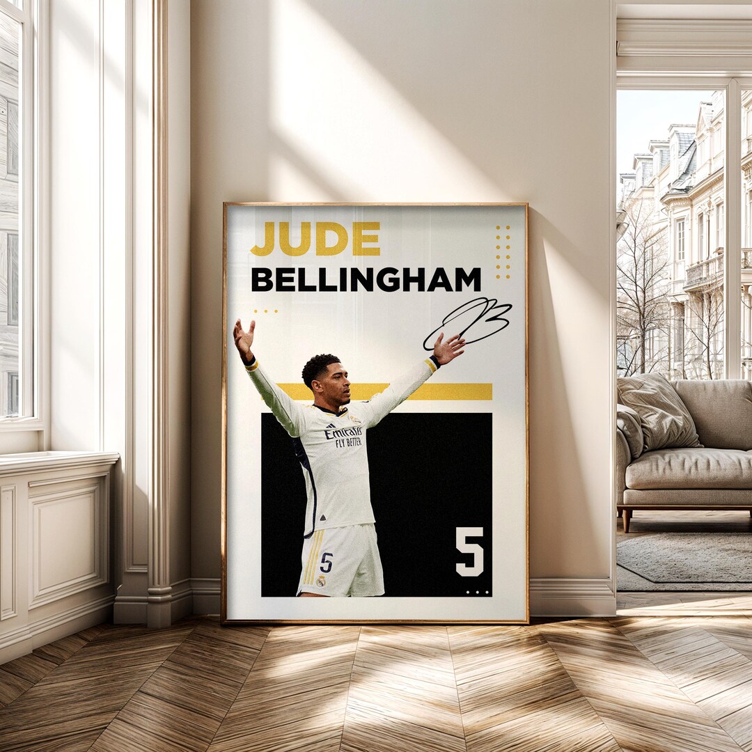 Jude Bellingham Digital Wall Art, Real Madrid Football Poster ...